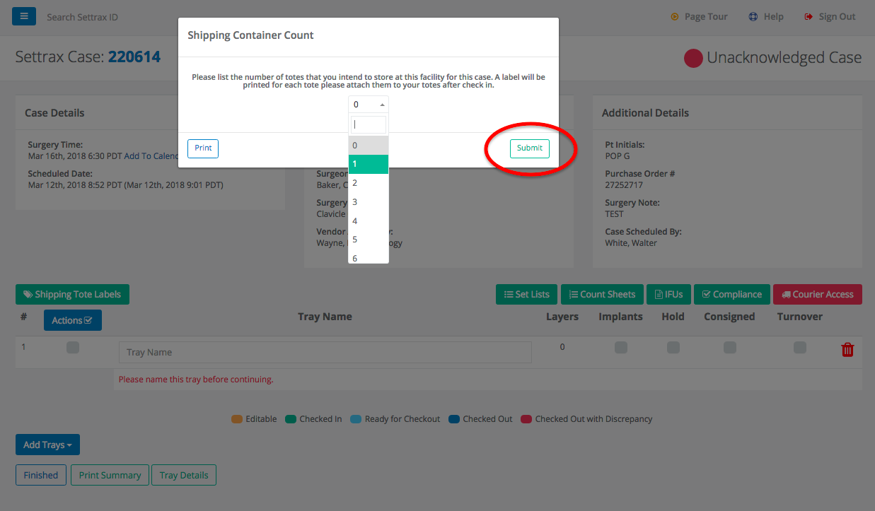 Shipping Container "Tote" Check In's – Settrax